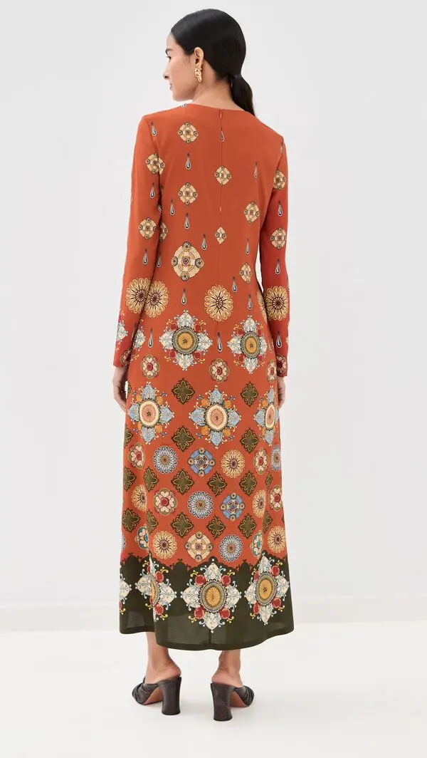 Nucleus Rust Placee Long Sleeve Swing Dress La DoubleJ Nucleus Rust / S