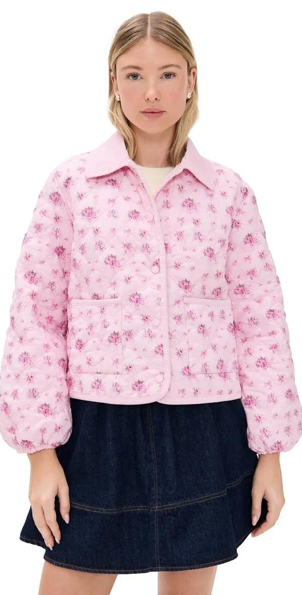 LoveShackFancy Quinlette Jacket - Raspberry Fields