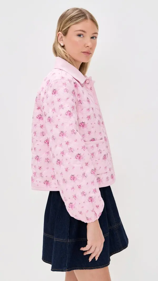 LoveShackFancy Quinlette Jacket - Raspberry Fields