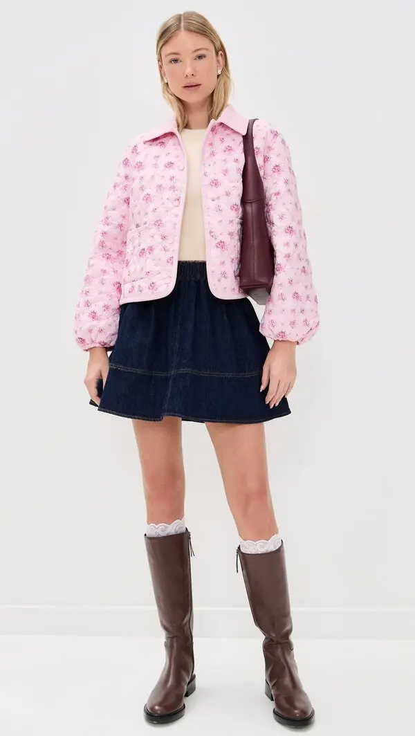 LoveShackFancy Quinlette Jacket - Raspberry Fields