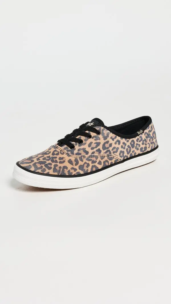 Keds Champion Leopard Suede Sneakers In Natural/Black 40% Off