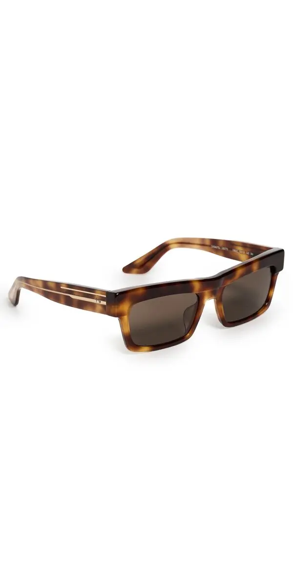 Oliver Spencer Square Sunglasses - Dark Mahogany