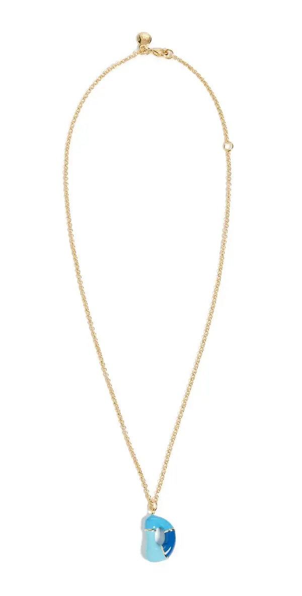 MAYAMAR Enamel Initial Necklace - D