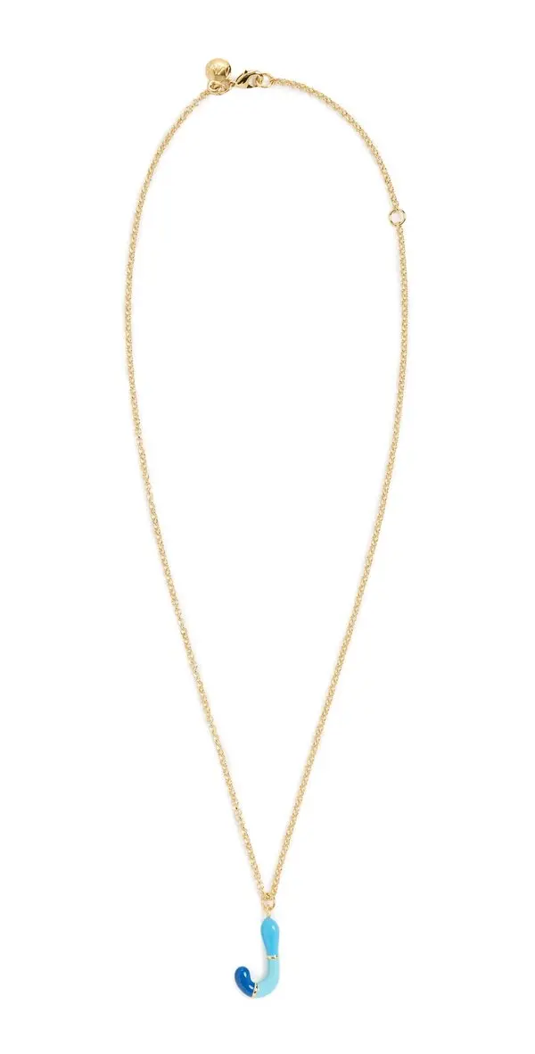 MAYAMAR Enamel Initial Necklace - J