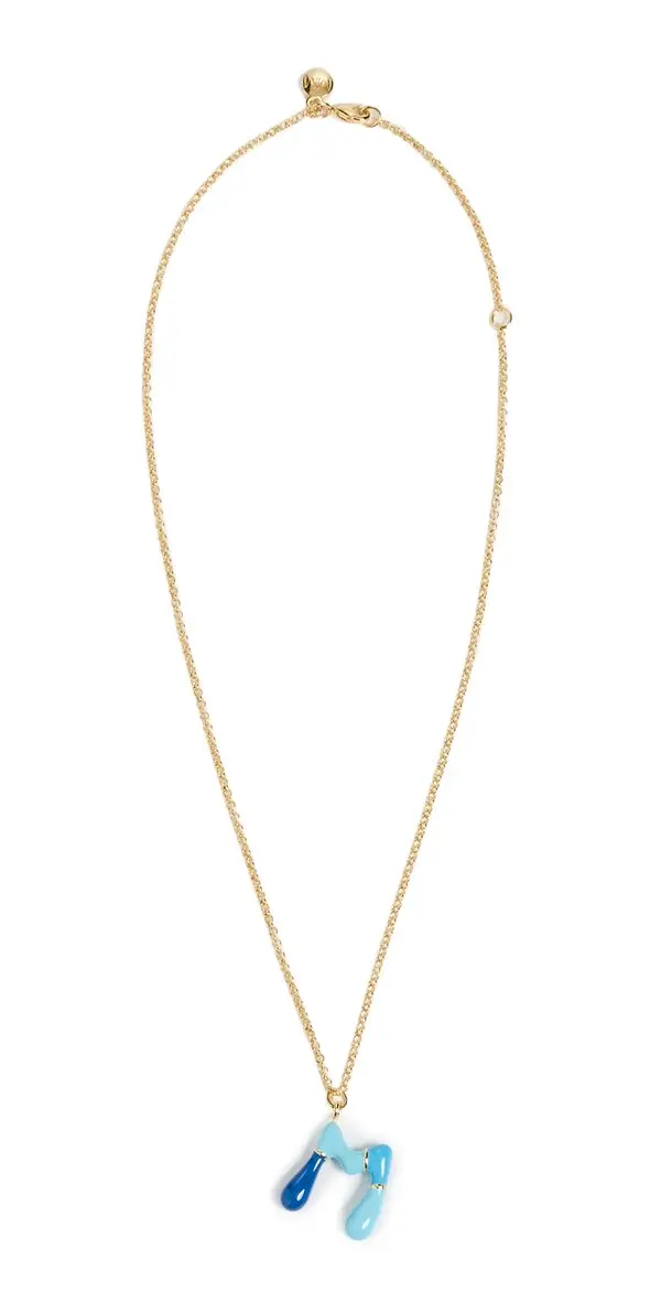 MAYAMAR Enamel Initial Necklace - M