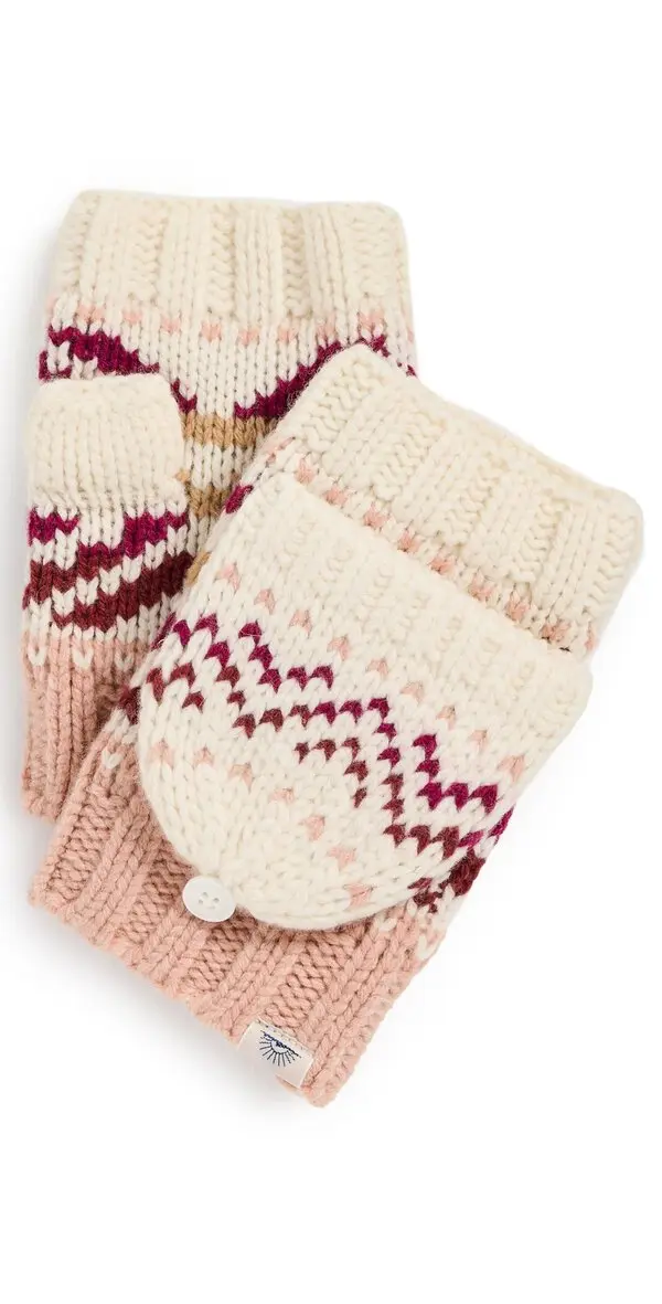 Faherty Brand Fair Isle Mittens - Misty Rose