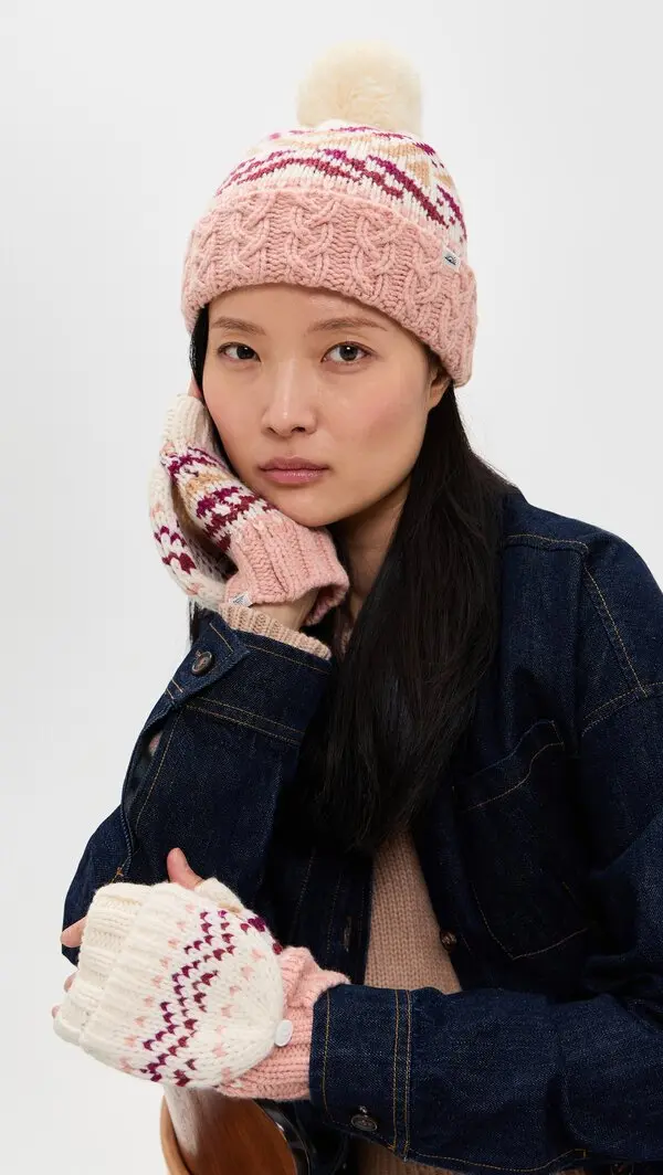 Faherty Brand Fair Isle Mittens - Misty Rose