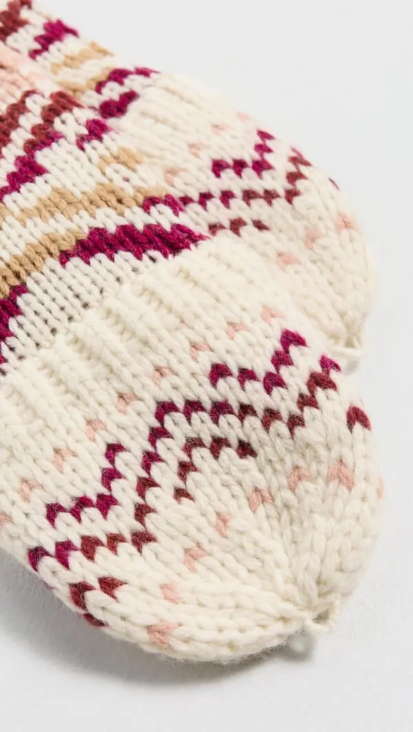 Faherty Brand Fair Isle Mittens - Misty Rose