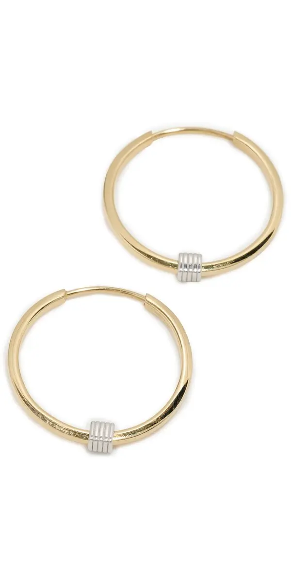 IVI LOS ANGELES 18k Gold Joia Slim Hoop Earrings - Yellow Gold