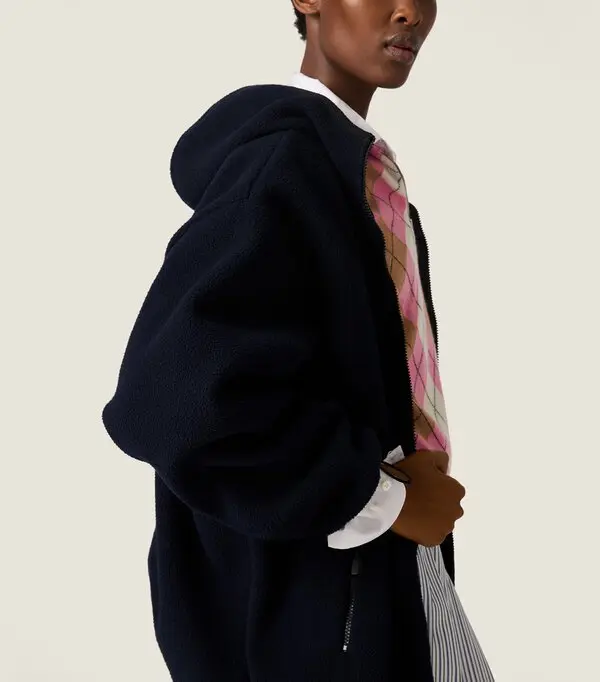 Miu Miu Fleece Zip-up Hoodie