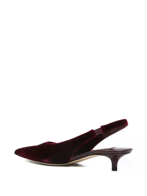 ARTEANA Leather Kitten Heel Sandals - Red
