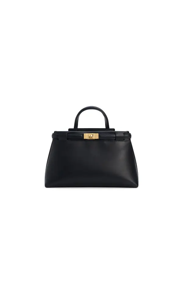 Janessa Leoné Leoné Mini Leather Top Handle Bag - Black