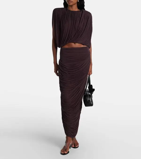 Magda Butrym Draped High-rise Maxi Skirt