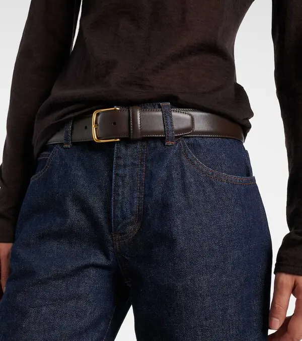THE ROW Classic Leather Belt - Brown