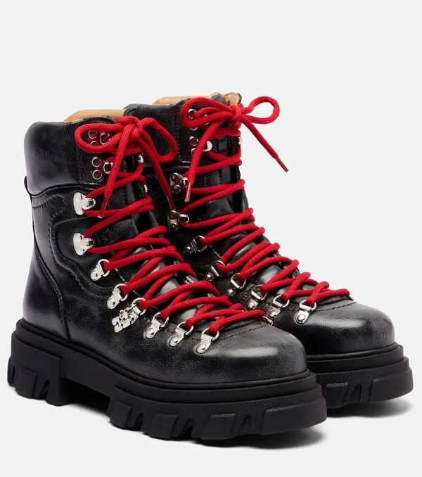 GANNI Platform Combat Boots - Black