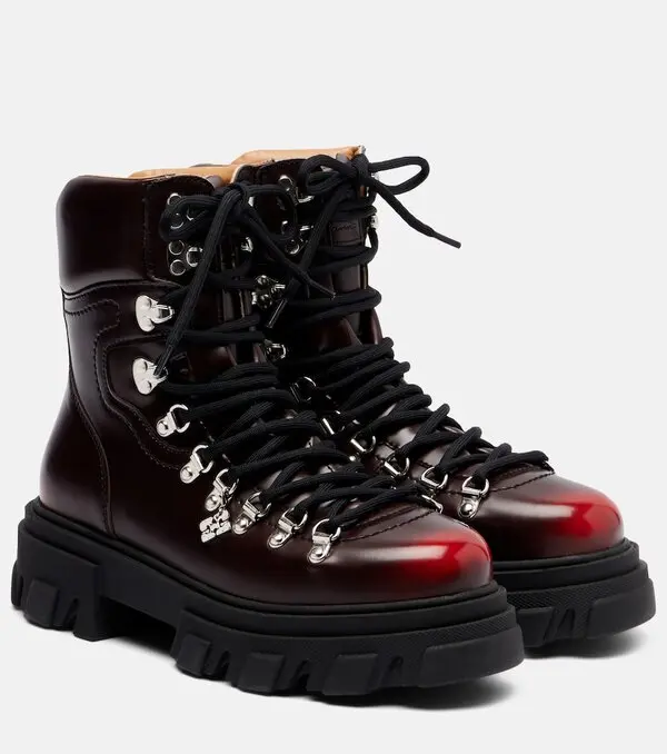 GANNI Platform Combat Boots - Black