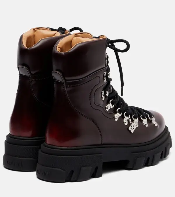 GANNI Platform Combat Boots - Black