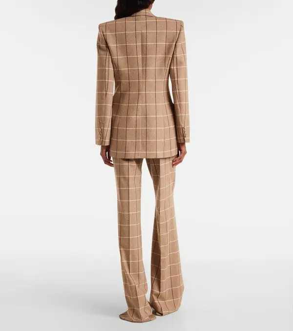 Valentino Garavani Checked Double-breasted Virgin Wool Blazer