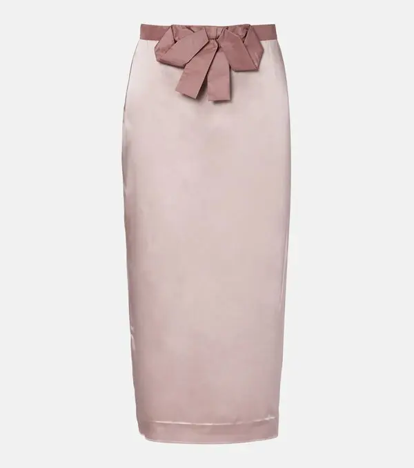 Valentino Garavani Bow-detail Midi Skirt - Pink