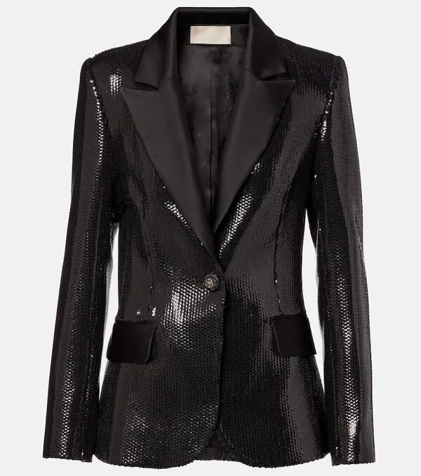 Elie Saab Sequined Satin Blazer - Black