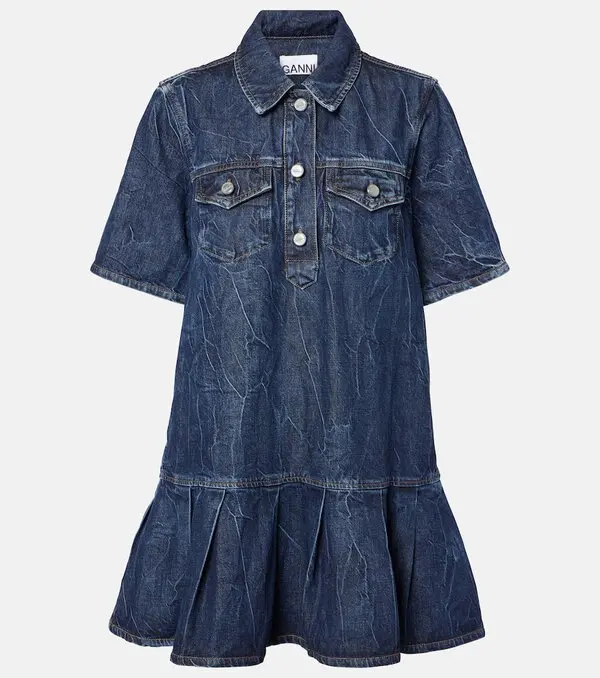 GANNI Denim Mini Dress - Blue