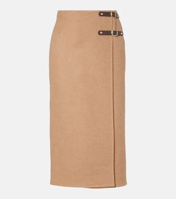Max Mara Curzio Wool Wrap Skirt - Beige