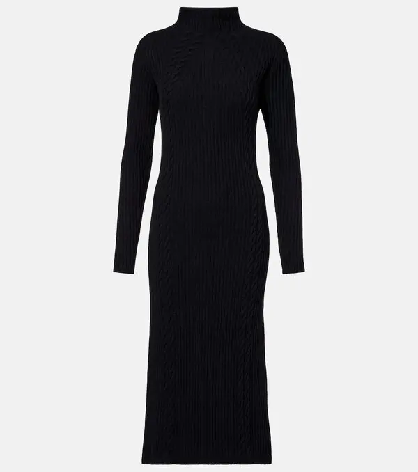 Max Mara Zelanda Wool And Cashmere Midi Dress - Black