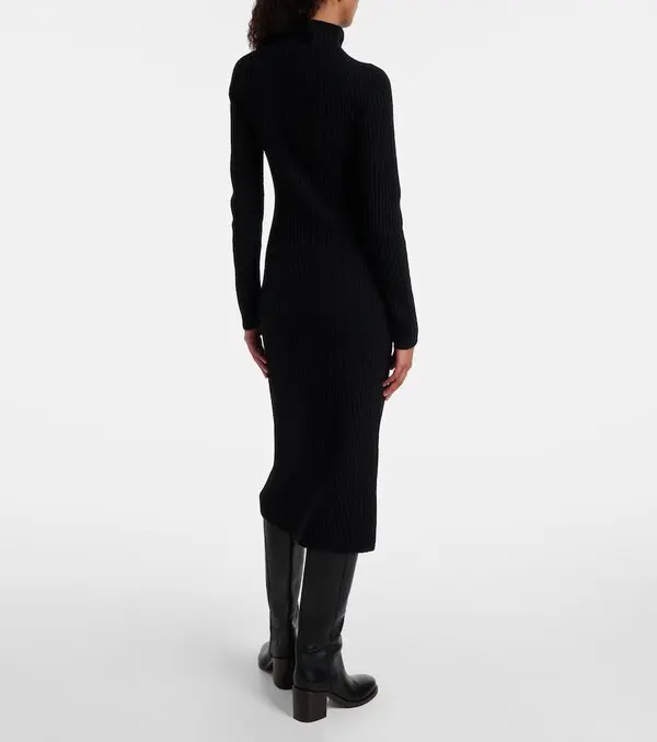 Max Mara Zelanda Wool And Cashmere Midi Dress - Black