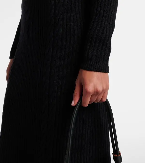 Max Mara Zelanda Wool And Cashmere Midi Dress - Black