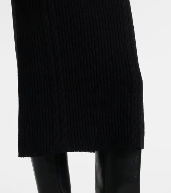 Max Mara Zelanda Wool And Cashmere Midi Dress - Black