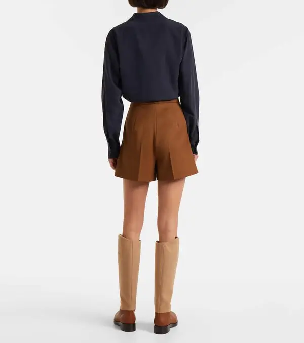 Max Mara Ozieri High-rise Virgin Wool Shorts - Brown