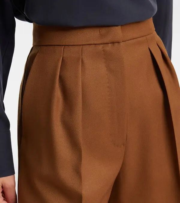 Max Mara Ozieri High-rise Virgin Wool Shorts - Brown