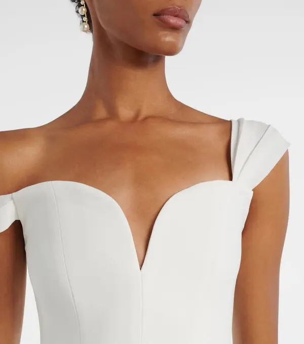 Alex Perry Bridal Draped Off-shoulder Corset Gown