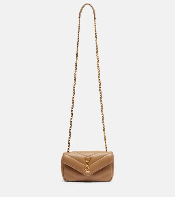 Saint Laurent Loulou Mini Leather Crossbody Bag - Brown