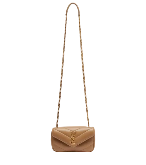 Saint Laurent Loulou Mini Leather Crossbody Bag - Brown