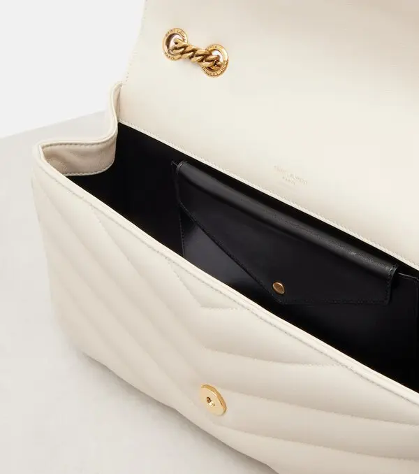 Saint Laurent Loulou Medium Shoulder Bag - White