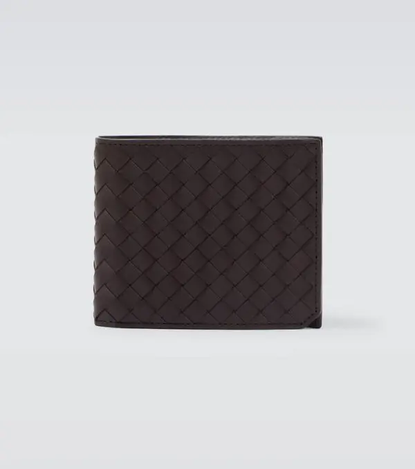 Bottega Veneta Intreccio Leather Bifold Wallet - Brown
