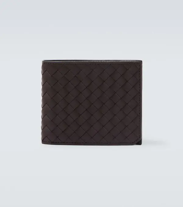 Bottega Veneta Intreccio Leather Bifold Wallet - Fudge