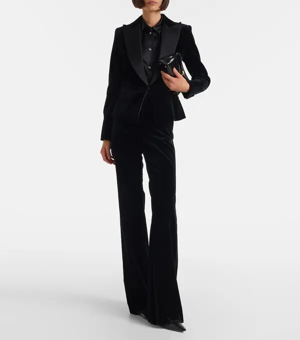 Max Mara Vetrino Cotton-velvet Flared Trousers