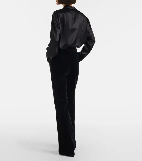 Max Mara Vetrino Cotton-velvet Flared Trousers