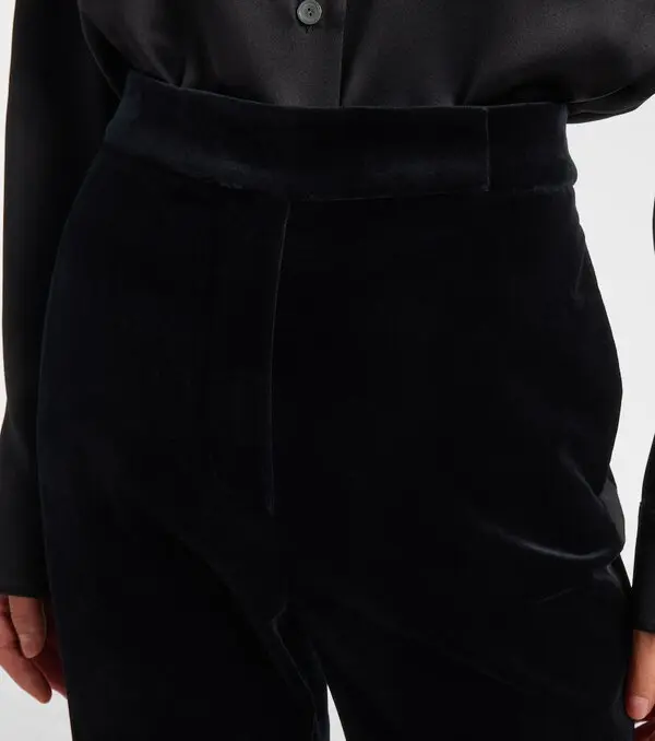 Max Mara Vetrino Cotton-velvet Flared Trousers