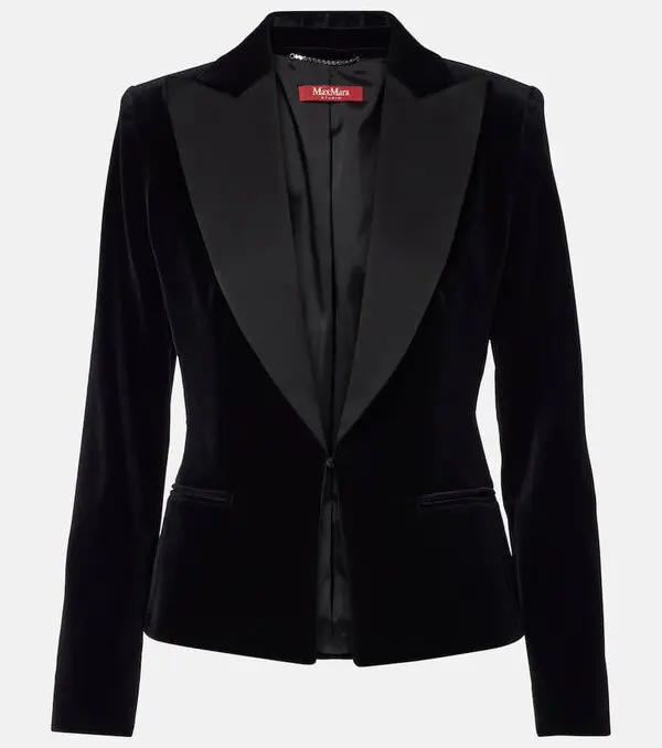 Max Mara Eolie Cropped Cotton Velvet Blazer