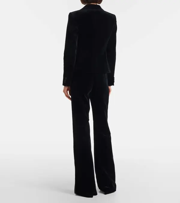 Max Mara Eolie Cropped Cotton Velvet Blazer
