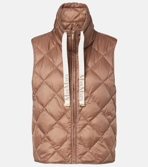 Max Mara Tregic Quilted Zip-up Vest - Brown