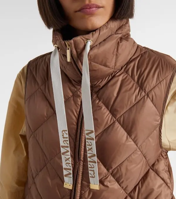 Max Mara Tregic Quilted Zip-up Vest - Brown