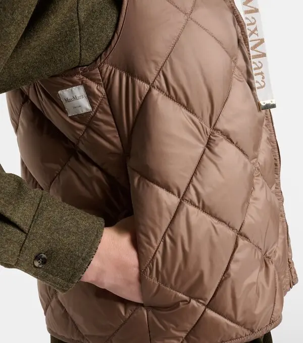 Max Mara Tregic Quilted Zip-up Vest - Brown