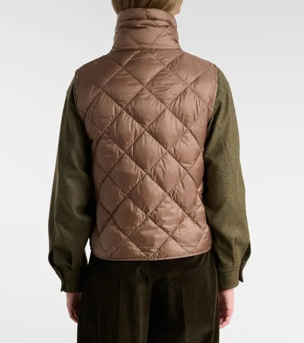 Max Mara Tregic Quilted Zip-up Vest - Brown