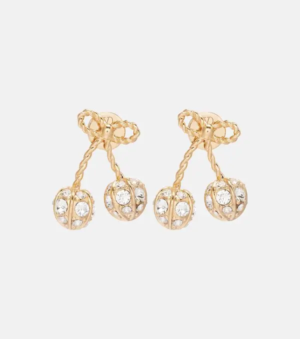 Valentino Garavani Cherryfic Swarovski Embellished Earrings - Gold