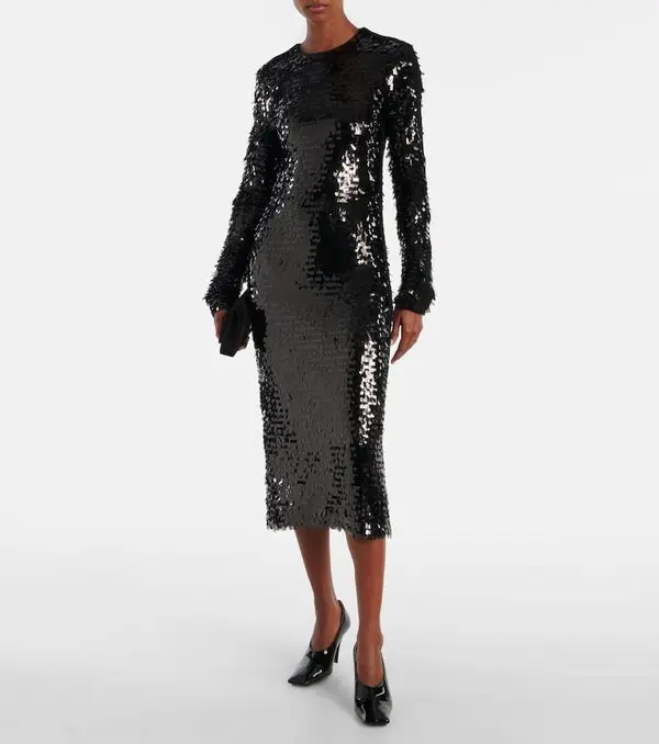 Sportmax Elleni Sequined Jersey Midi Dress