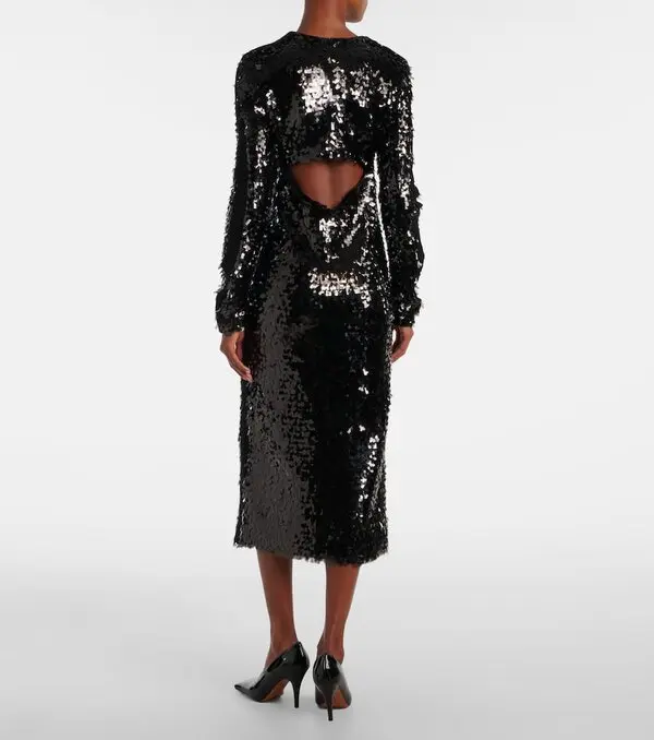 Sportmax Elleni Sequined Jersey Midi Dress